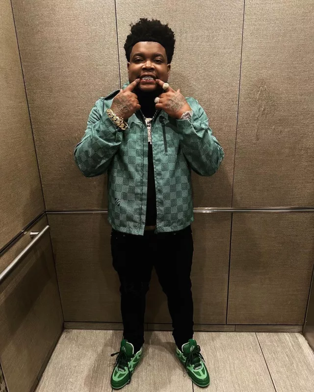 Louis Vuitton Green Damier Windbreaker Jacket worn by BossMan Dlow on ...