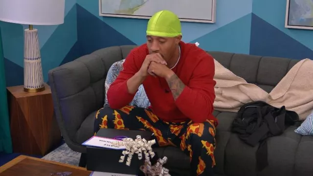 Eionryn Black Doodle Pizza Mens Pajama Pants Lounge Bottoms Soft Sleep ...