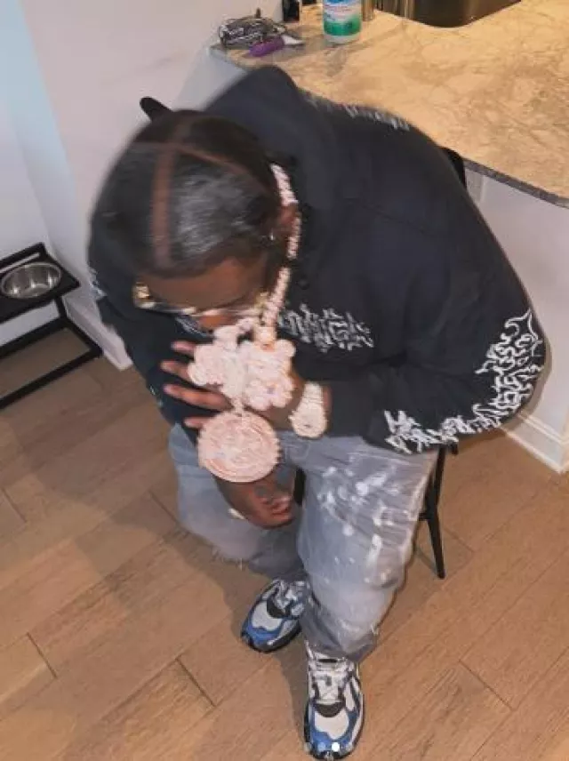 Balenciaga White, Blue, & Grey 'Runner' Sneakers worn by Sheff G on the ...