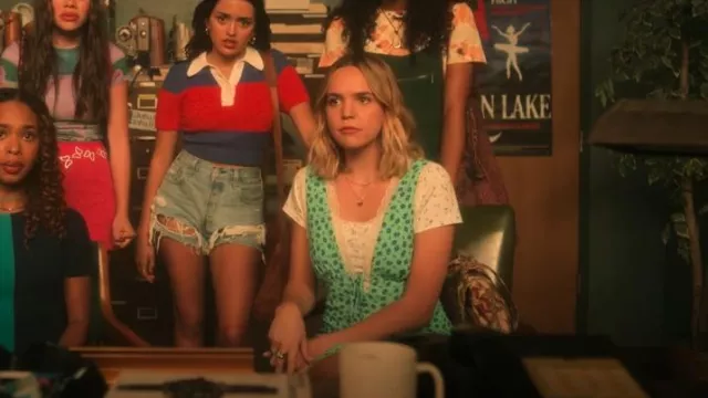 Selfie Leslie Vigo Lace Trim Sundress Floral Kelly Green worn by Imogen ...