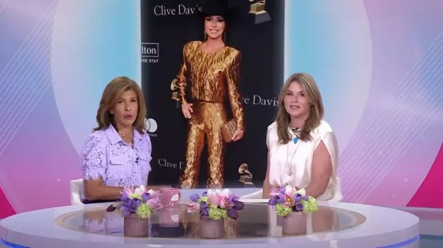 Toccin Flora Strong Shoulder Slip Dress worn by Hoda Kotb as seen in ...