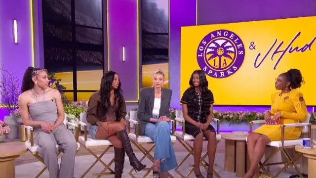 Jimmy Choo Jean Paul Gaultier Bing 90 Embellished Leather Mules worn by ...