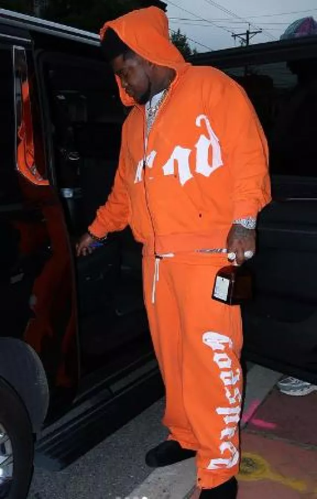 Godspeed Orange Exposed Logo Sweatpants worn by BossMan Dlow on the ...