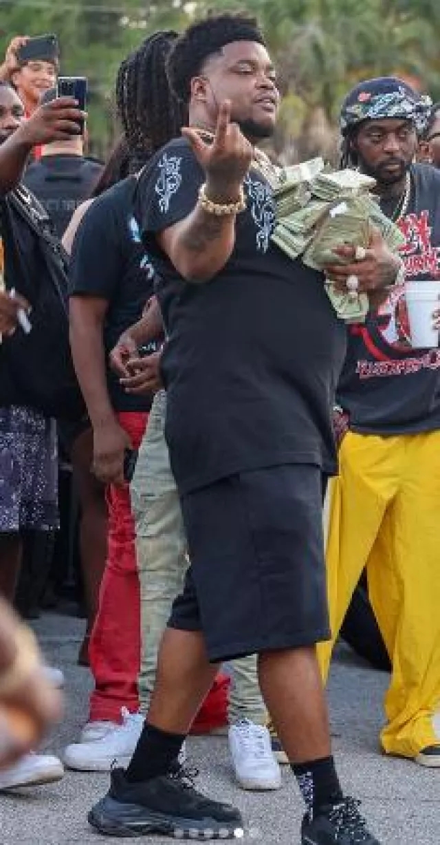 Balenciaga Black & Clear-Sole 'Triple S' Sneakers worn by BossMan Dlow ...