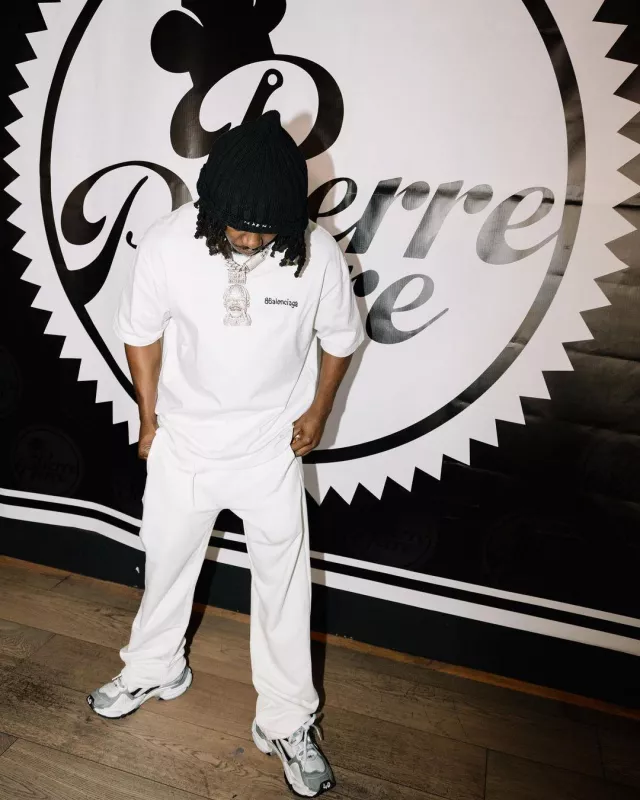 Balenciaga White & Grey Faux-Suede Runner Sneakers worn by Jack Boy on ...