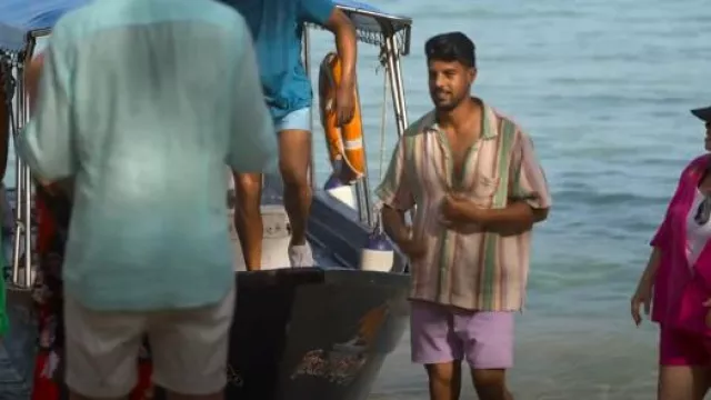 BDG Eli Striped Shirt worn by Neesh Riaz as seen in The Mole (S02E02 ...