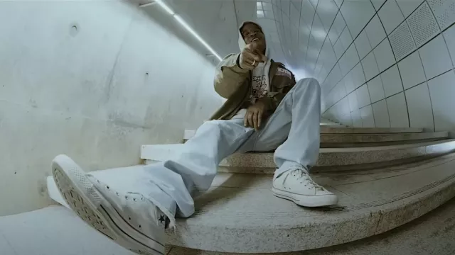 Members of the Rage Light Wash Blue & Pink Logo Patch Jeans worn by Kid ...