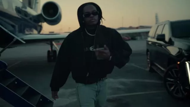 Balenciaga Black & Crystal-BB Dynasty Sunglasses worn by Gunna in Gunna ...