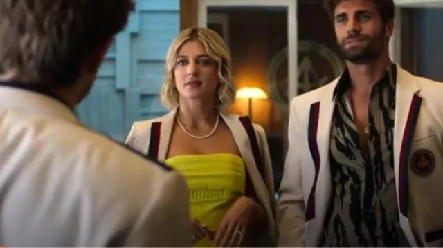 Lavish Alice Bandeau Pleat Detail Midi Dress in Lime worn by ...