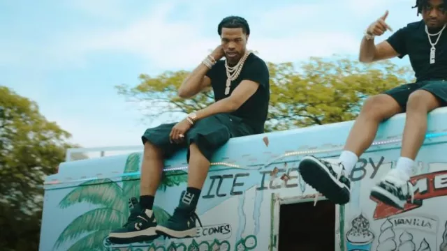 Rick Owens Black Cropped Level T Shirt worn by Lil Baby in Tay B x Lil ...