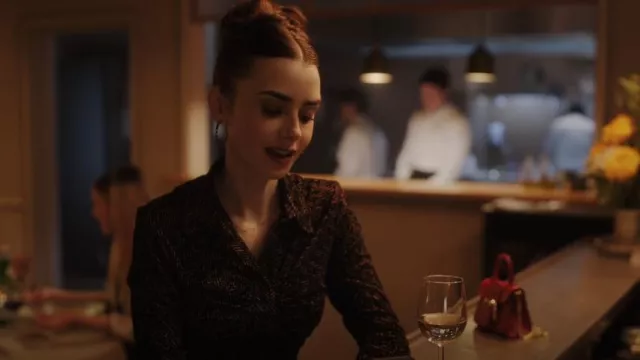 Missoni Camisa de tul Zig Zag con fruncido usada por Emily Cooper (Lily Collins) como se ve en ...