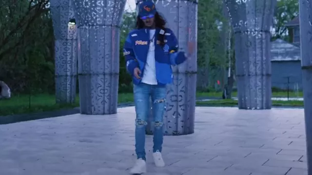 Vaqueros Amiri 70s Indigo Aloha MX1 usados por BabyTron en BabyTron ...