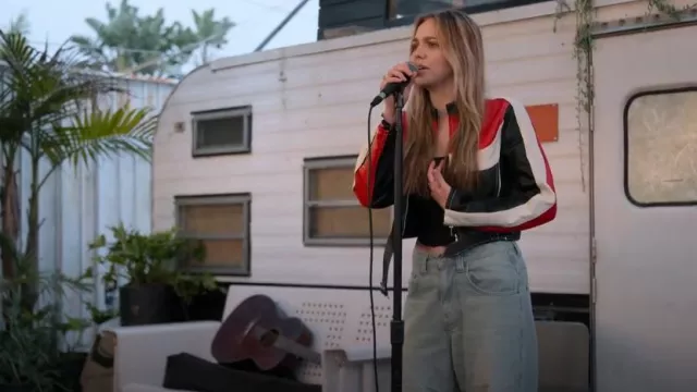 Cider Faux Leather Patched Zipper Biker Jacket worn by Adela as seen in ...