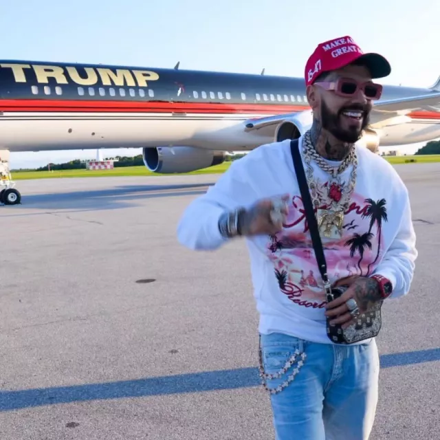 Amiri White & Pink Resort Club Sweatshirt worn by Anuel AA on the ...