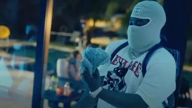 Chanel Cream Fleece CC Patch Balaclava worn by BossMan Dlow in BossMan ...