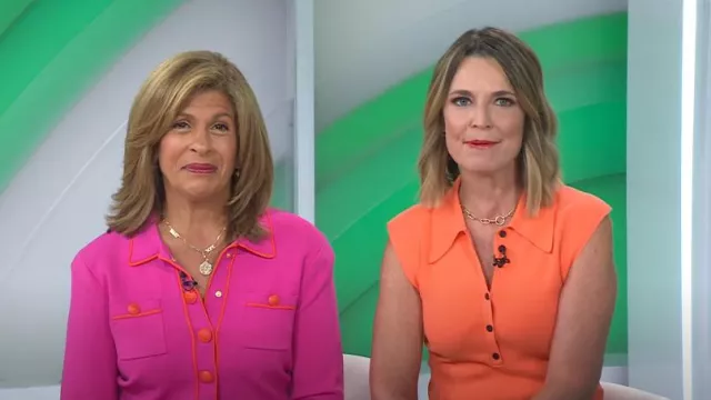 A.L.C. Taylor Rib Knit Polo Top worn by Savannah Guthrie as seen in ...