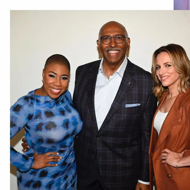 Symone D. Sanders-Townsend is wearing Blue Abstract Dress on a post on ...