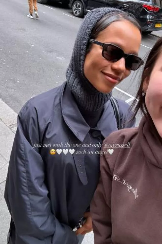 The Row Cashmere Balaclava worn by Taylor Russell in London on ...