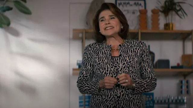 Theory Animal-Print Jacquard Tank worn by Bina Roklov (Tovah Feldshuh ...