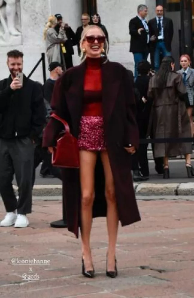 Gcds Metallic Miniskirt worn by Leonie Hanne at Gcds Show on September ...