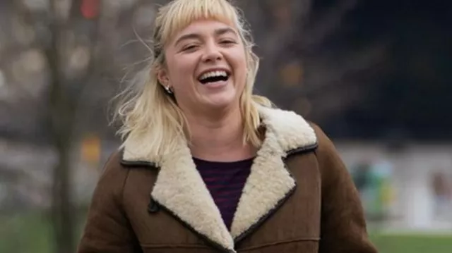 We live in Time Florence Pugh Shearling Jacket of Almut (Florence Pugh ...