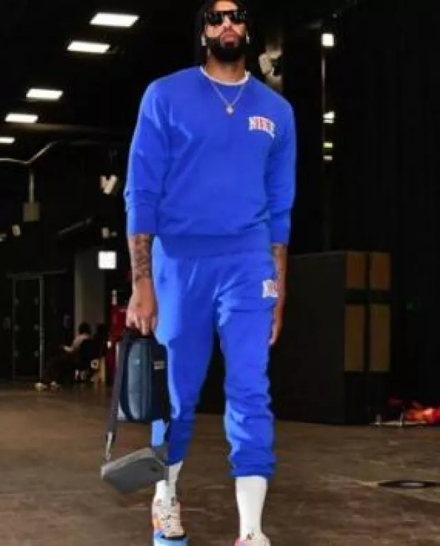 Nike Game Royal Blue Double Logo Joggers worn by Anthony Davis on the ...