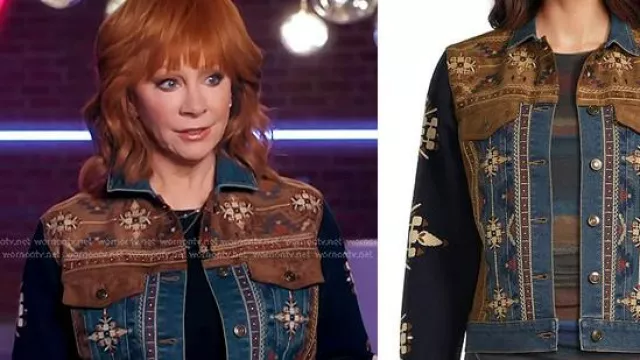 Embroidered Denim Jacket of Self - Coach (Reba McEntire) in The Voice ...