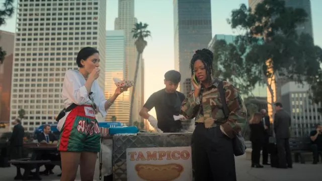 Urban Renewal Remade Cropped Camo Jacket worn by Izzy Letts (Jazz ...