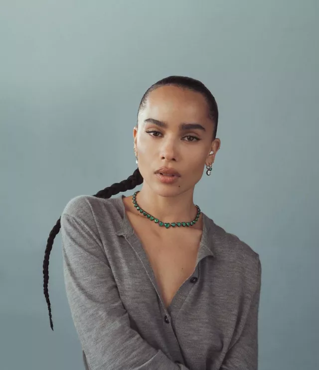 The Row Battersea Cardigan in Cashmere worn by Zoe Kravitz at Jessica ...