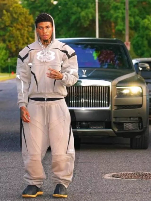 Balenciaga Grey Unity Sports Icon Zip Biker Hoodie worn by NLE Choppa ...