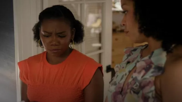 Maeve Smocked Muscle Top worn by Young Gabi Mosely (A'Zaria Latrell ...