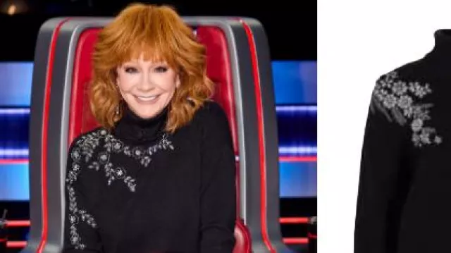 Wardrobe from The Voice: Reba McEntire wears Black Embellished ...