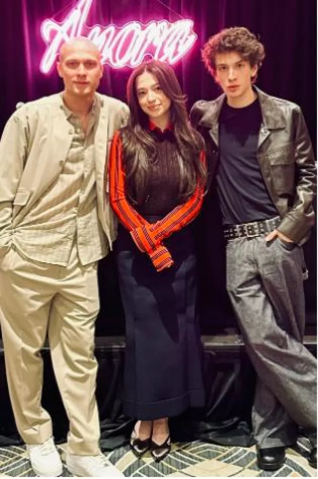 Prada Striped Pique Shirt worn by Mikey Madison at Anora Press ...