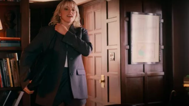 Off White Pinstripe Wrap Skirt worn by Leighton Murray (Reneé Rapp) as ...