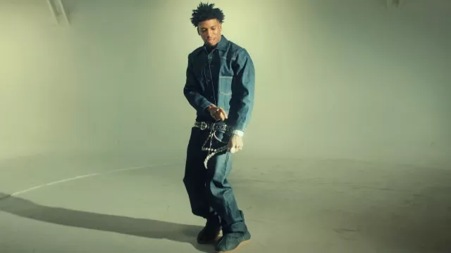 Brain Dead Deep Indigo Selvedge Jeans worn by NLE Choppa in ...