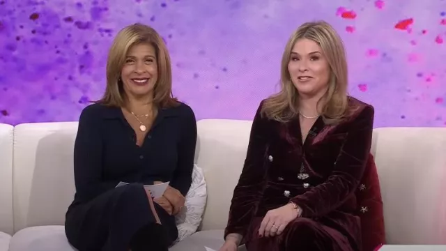 Veronica Beard Lebone Velvet Trousers worn by Jenna Bush Hager as seen ...