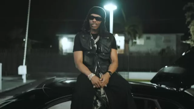 Rick Owens Black Leather Blistered Cargo Vest worn by Lil Baby in Lil ...