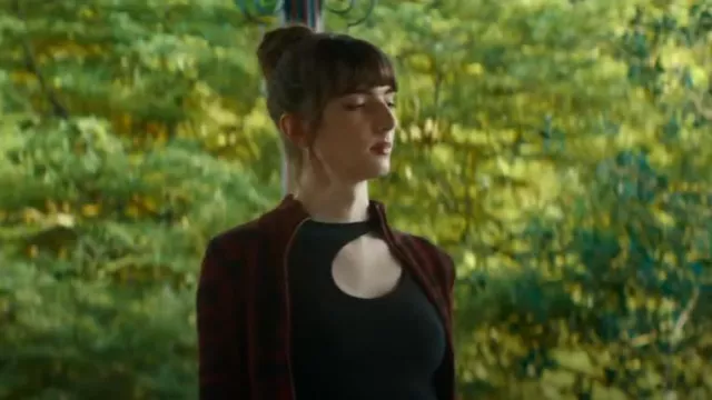 Urban Outfitters Grunge Jacquard Zip-Through Track Jacket worn by Aqua (Mary Malone) as seen in ...