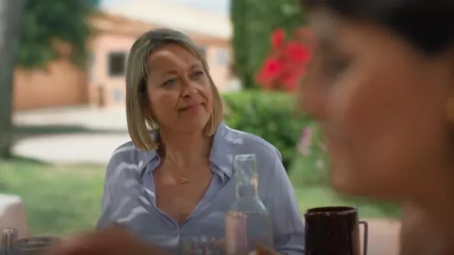 Weekend Max Mara Washed Silk Shirt worn by Hannah Stern (Nicola Walker ...