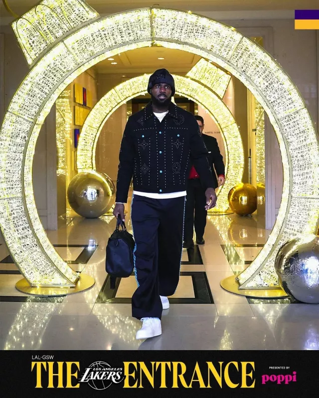 Louis Vuitton Black Studded Monogram Denim Jacket worn by LeBron James ...