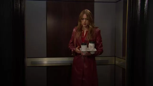 Bardot Faux Leather Trench Coat worn by Claire Grace (Hayley Erin) as ...