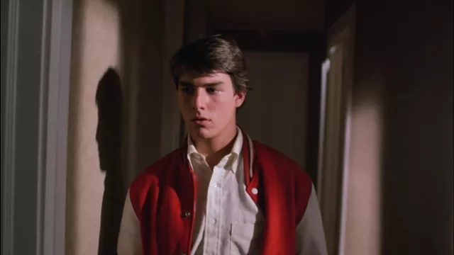 Red Varsity Jacket worn by Joel (Tom Cruise) in Risky Business | Spotern