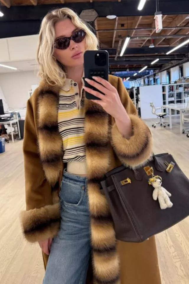 Malina x Anouk Yve Coat worn by Elsa Hosk on her Instagram Story on ...