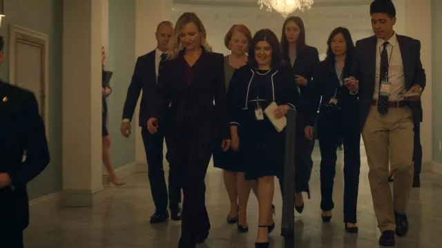 McQueen Single-Breasted Wool Blazer Jacket worn by President Michelle ...