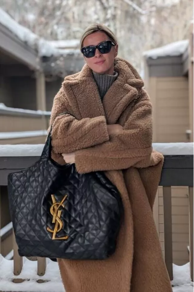 Max Mara Crystal-Embellished Teddy Bear Icon Coat worn by Nicky Hilton ...