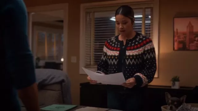 The Great Ice Rink Cardigan worn by Marion Alba (Gina Rodriguez) as ...