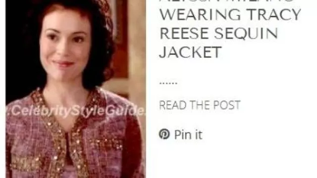 Tracy Reese embellished pink tweed vintage jacket worn by Phoebe ...