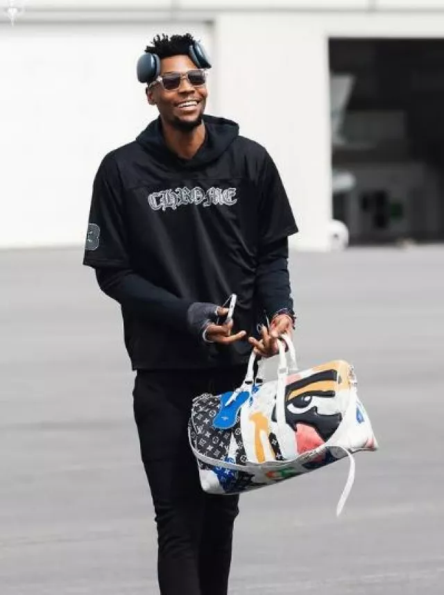 Louis Vuitton KidSuper Portrait Patchwork 'Keepall 45' Bag worn by ...