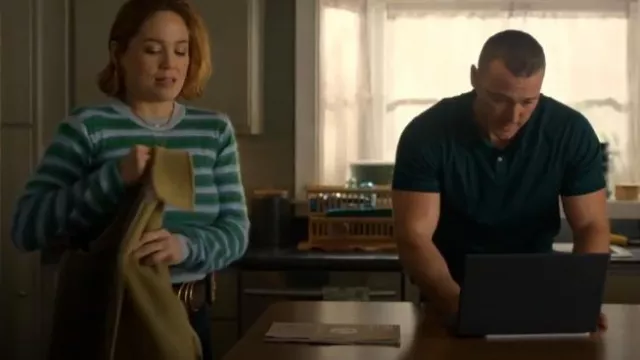 Marni Blue & Green Striped Sweater worn by Angie Polaski (Erika ...