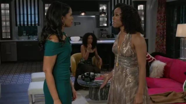 Ramy Brook Reyna Abstract Sequined Halterneck Gown worn by Naomi ...